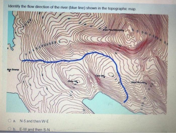 Solved Identify the flow direction of the river (blue line) | Chegg.com