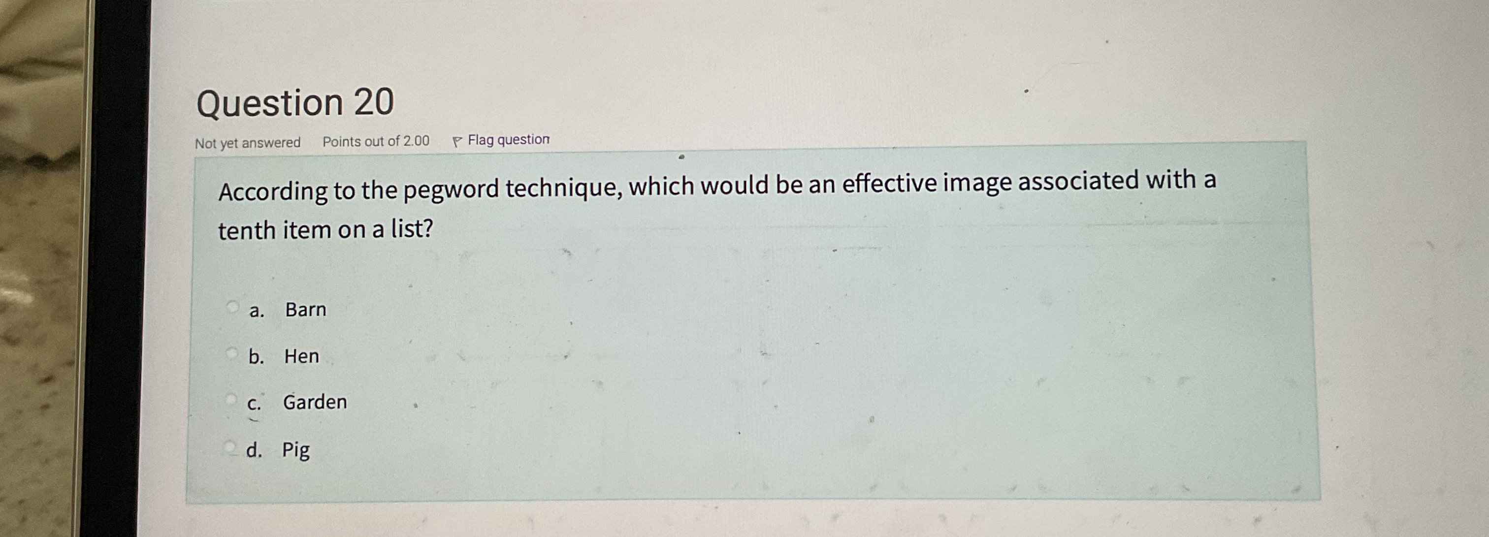 Solved Question 20Not yet answeredPoints out of 2.00Flag | Chegg.com Solved Question 20Not yet answeredPoints out of 2.00Flag | Chegg.com