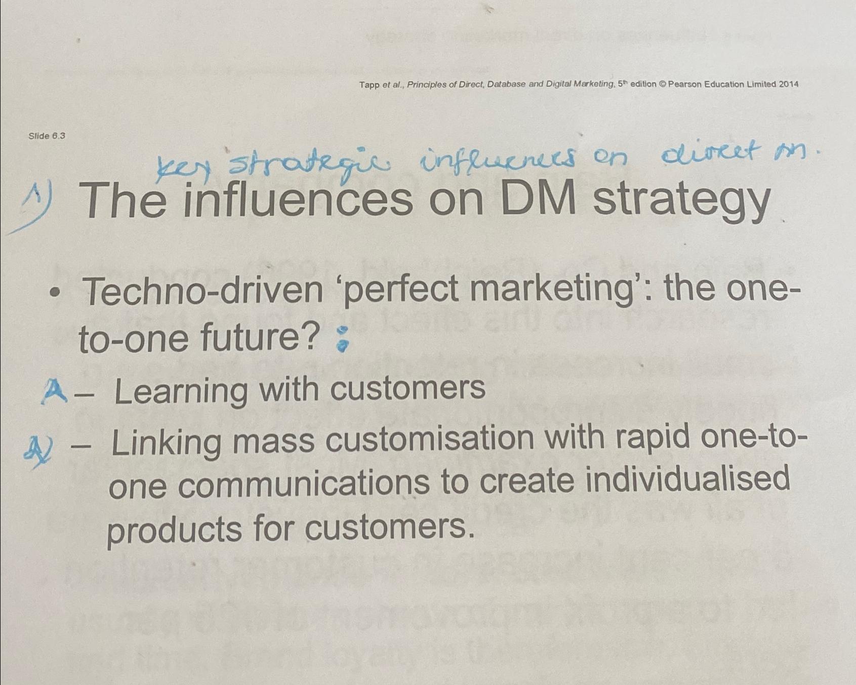 Solved The influences on DM strategyTechno-driven 'perfect | Chegg.com