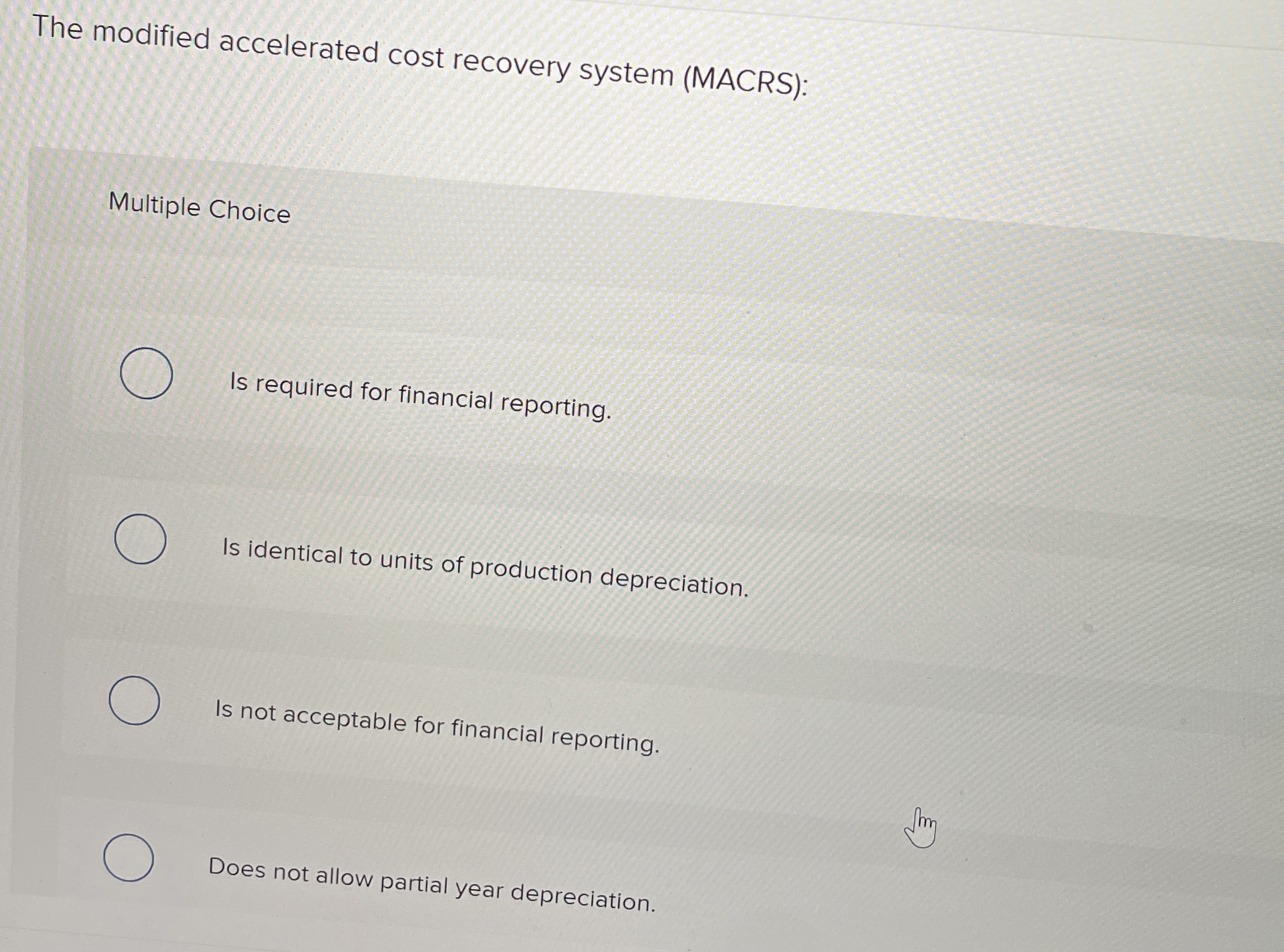 Solved The modified accelerated cost recovery system | Chegg.com