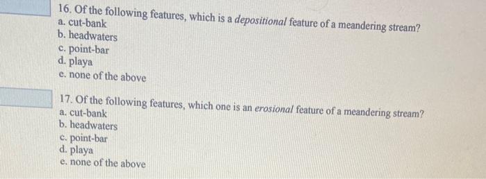 Solved 16. Of the following features, which is a | Chegg.com