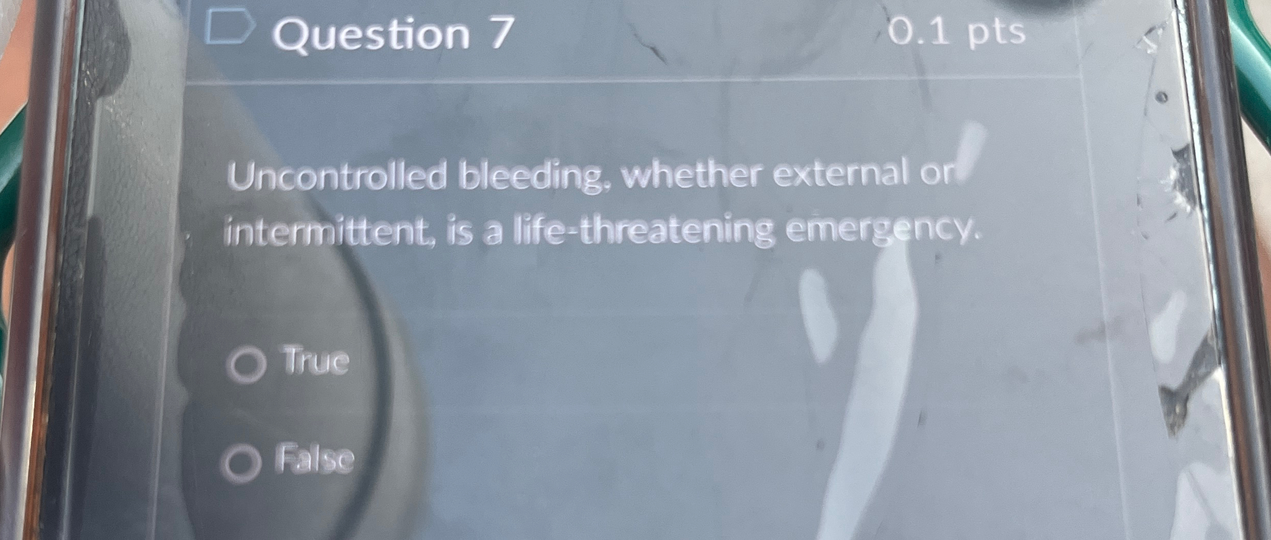 Solved Question 70.1 ﻿ptsUncontrolled bleeding, whether | Chegg.com