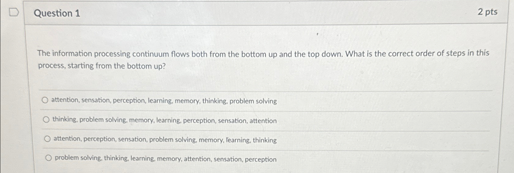 Solved Question 12ptsThe information processing continuum | Chegg.com
