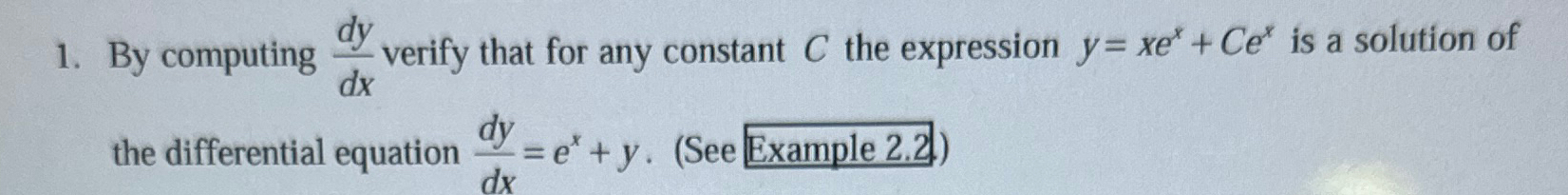 Solved By computing dydx ﻿verify that for any constant C | Chegg.com