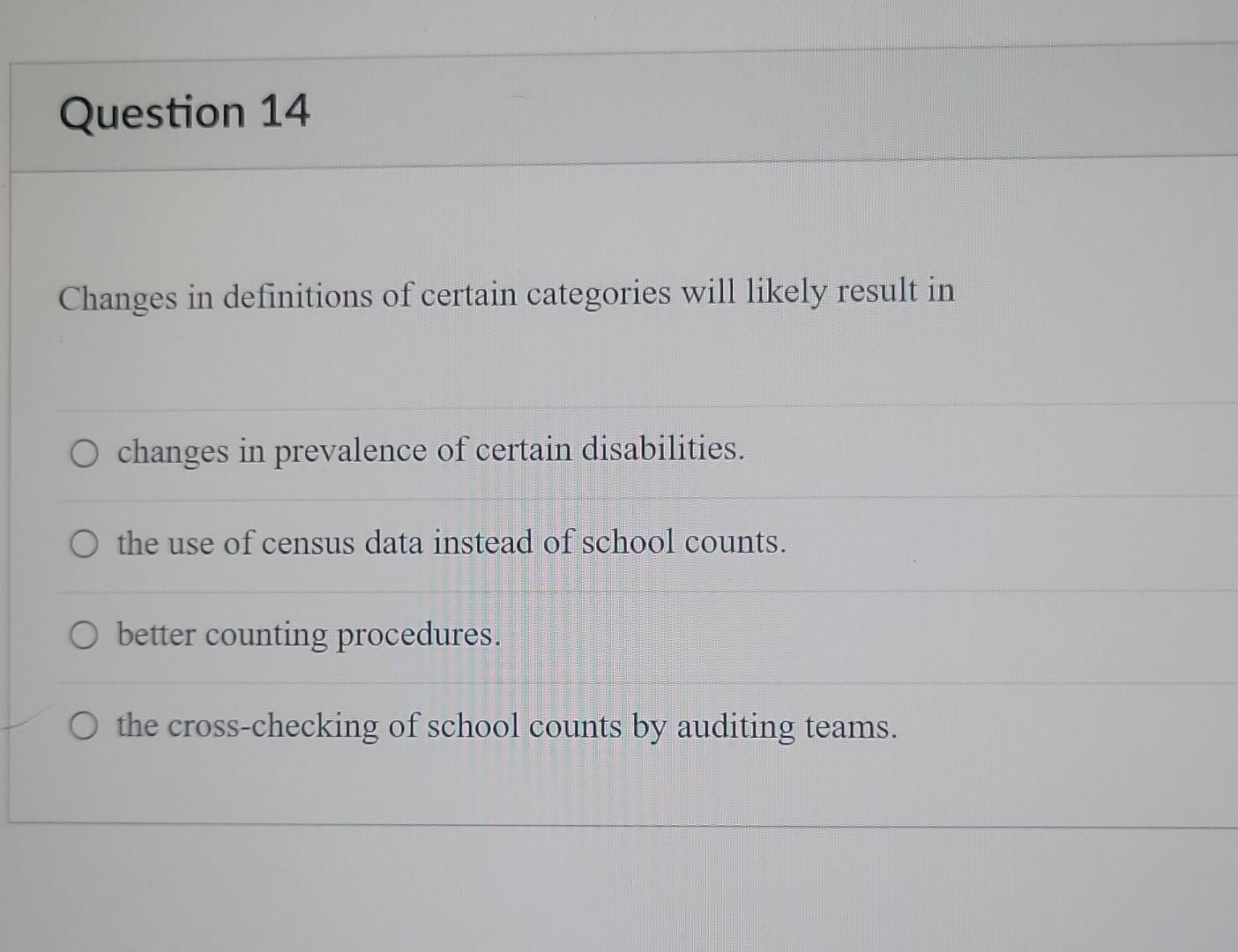 Solved Changes in definitions of certain categories will | Chegg.com