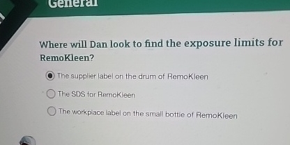 Solved Where will Dan look to find the exposure limits for | Chegg.com