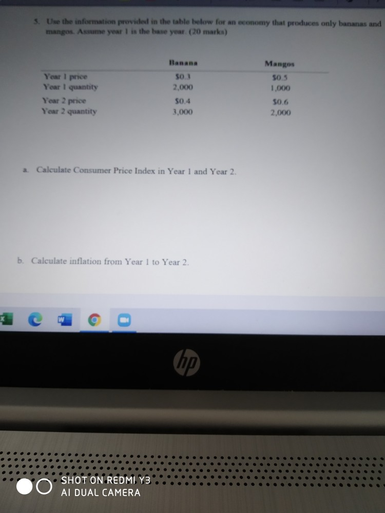 Solved 5. Use the information provided in the table below | Chegg.com