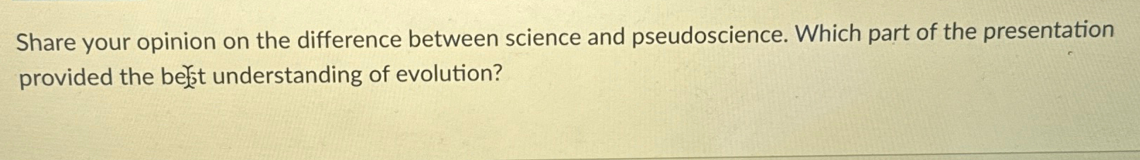 Solved Share your opinion on the difference between science | Chegg.com