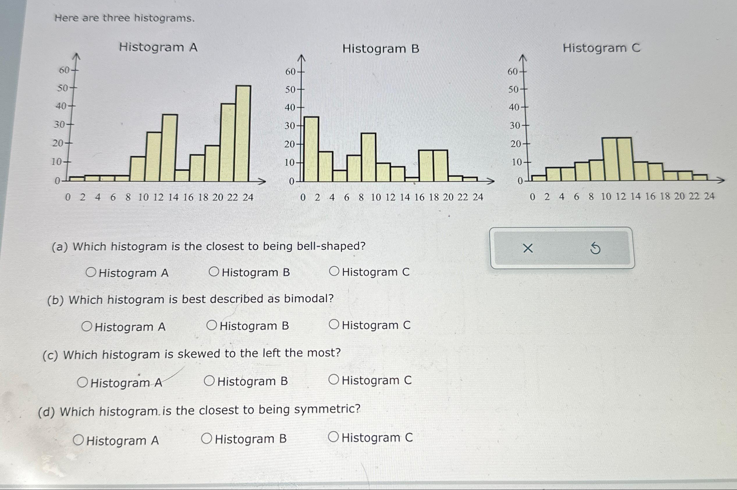 Solved Here Are Three Histogramsa ﻿which Histogram Is The