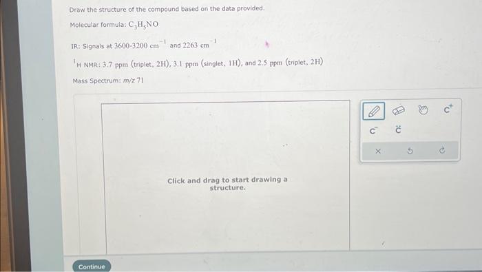 Solved Draw The Structure Of The Compound Based On The Data