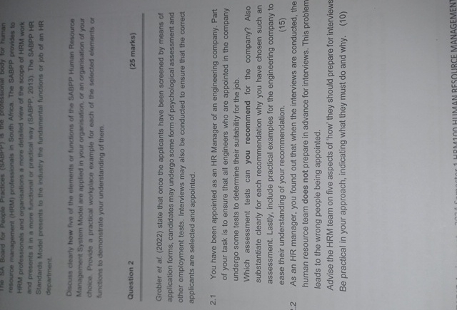 Solved resource management (HRM) ﻿professionals in South | Chegg.com