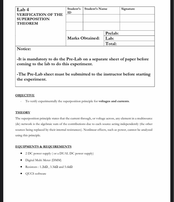 Student's Name Student's ID Signature Lab 4 | Chegg.com