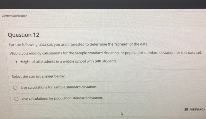 Solved Content attribution Question 12 For the following | Chegg.com