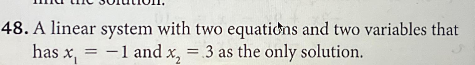 Solved A linear system with two equations and two variables | Chegg.com