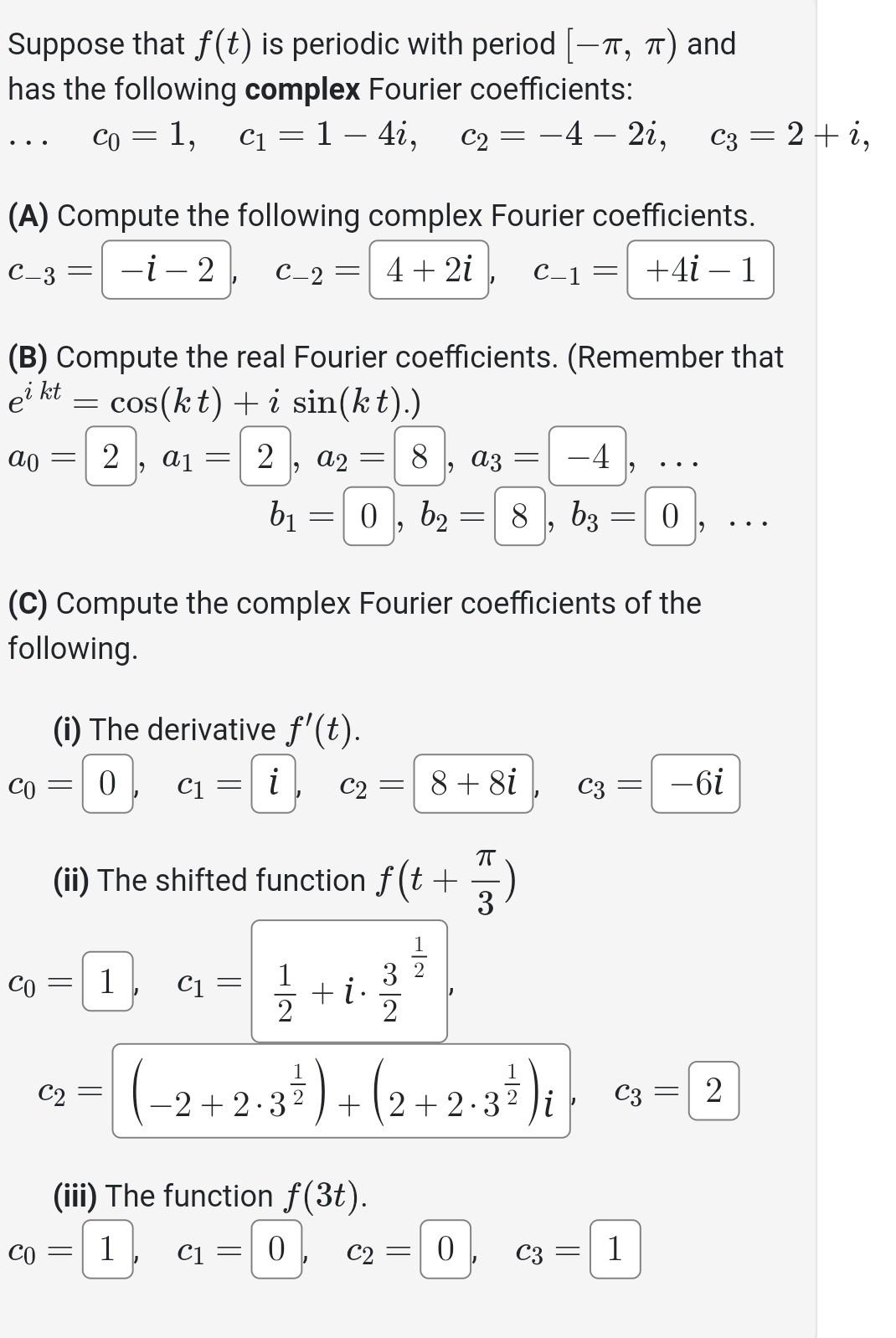 Solved which values are wrong in this question? answer shows | Chegg.com