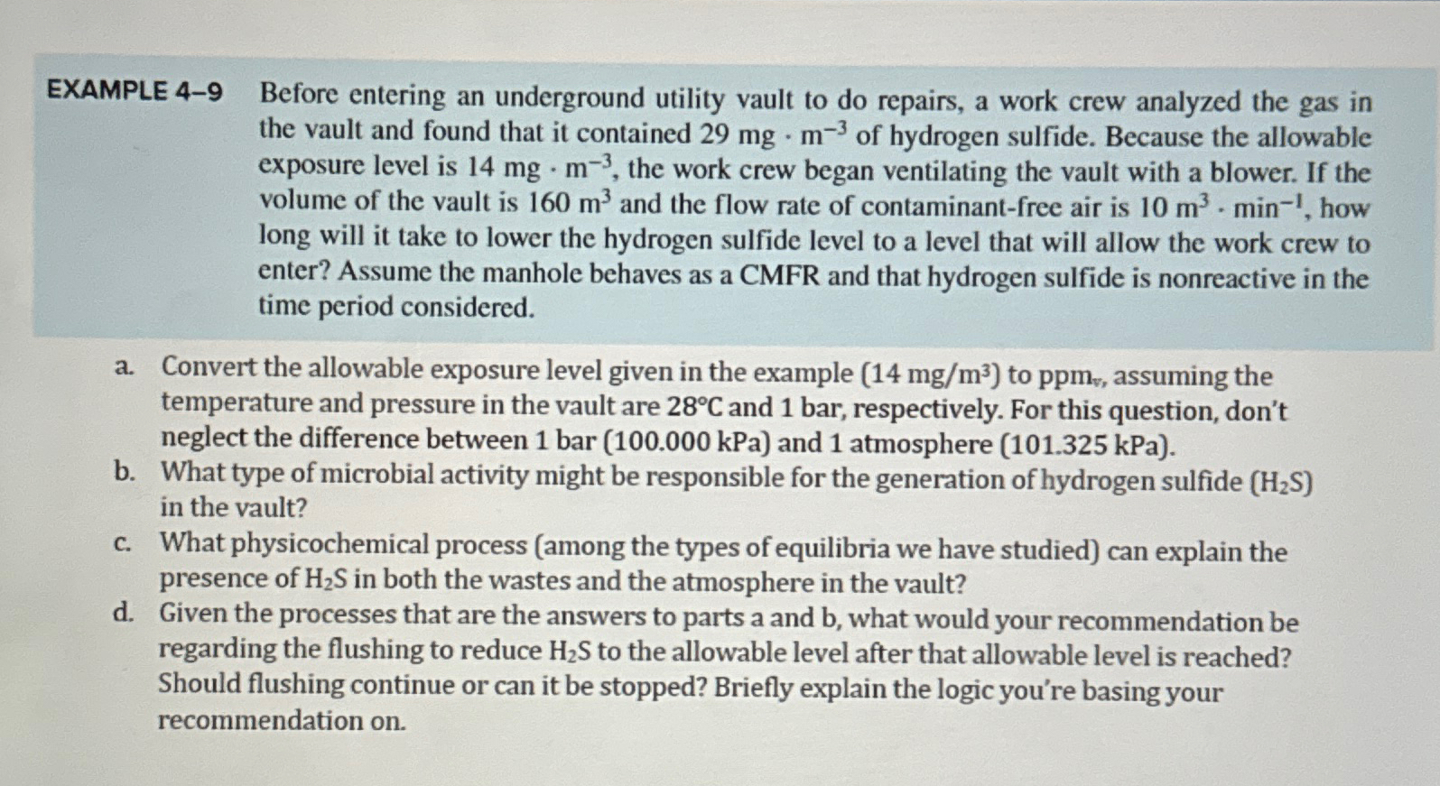 Solved EXAMPLE 4-9 ﻿Before entering an underground utility | Chegg.com