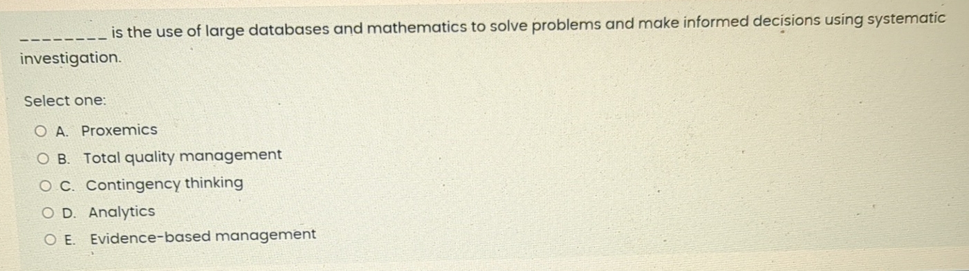 Solved q, ﻿is the use of large databases and mathematics to | Chegg.com