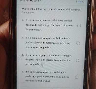 Solved (Hide)Which of the following is true of an embedded | Chegg.com