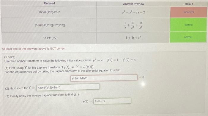 At least one of the answors above is NOT corect. (1 | Chegg.com