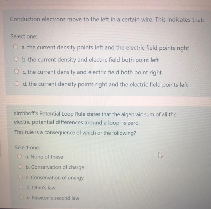 Solved Conduction electrons move to the left in a certain | Chegg.com