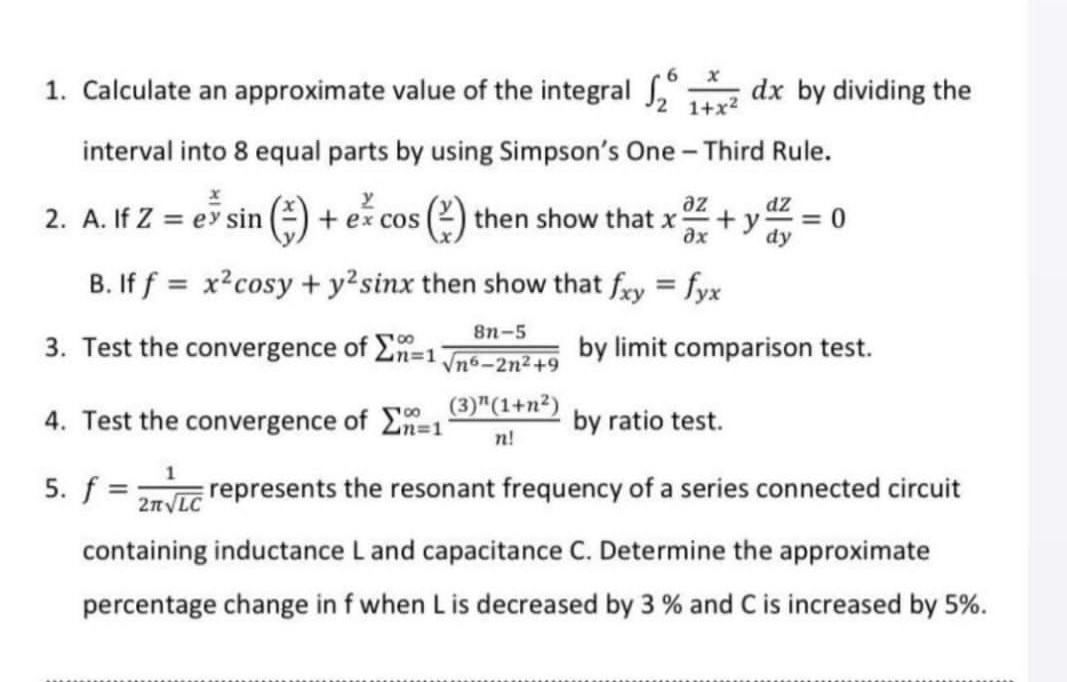 Solved x dZ az дх dy 1. Calculate an approximate value of | Chegg.com