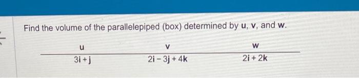 Solved Find the volume of the parallelepiped (box) | Chegg.com