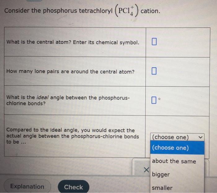 Solved Consider the phosphorus tetrachloryl (PCI) cation. | Chegg.com