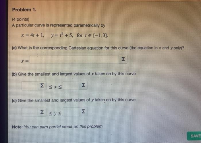 Solved Problem 1. (4 points) A particular curve is | Chegg.com