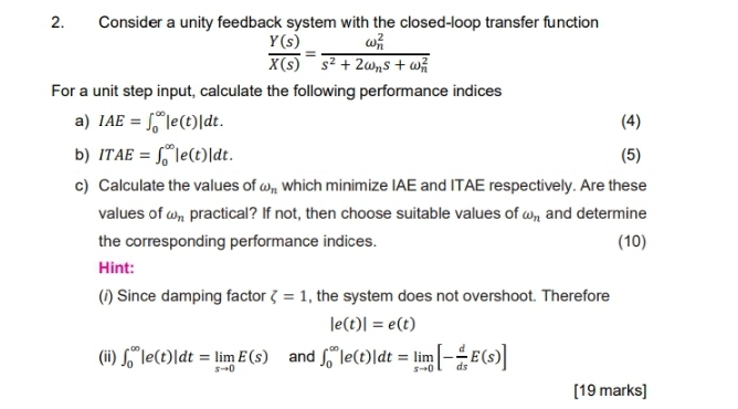 Solved Consider a unity feedback system with the closed-loop | Chegg.com