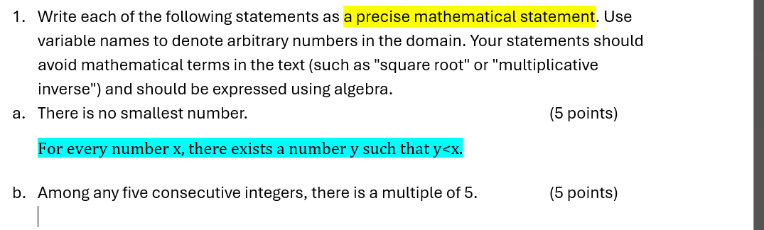 Solved Write each of the following statements as a precise | Chegg.com