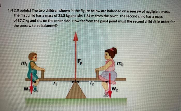 Solved 13) (10 points) The two children shown in the figure | Chegg.com Solved 13) (10 points) The two children shown in the figure | Chegg.com