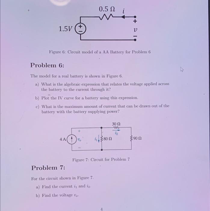 Solved Figure 6: Circuit model of a AA Battery for Problem 6 | Chegg.com