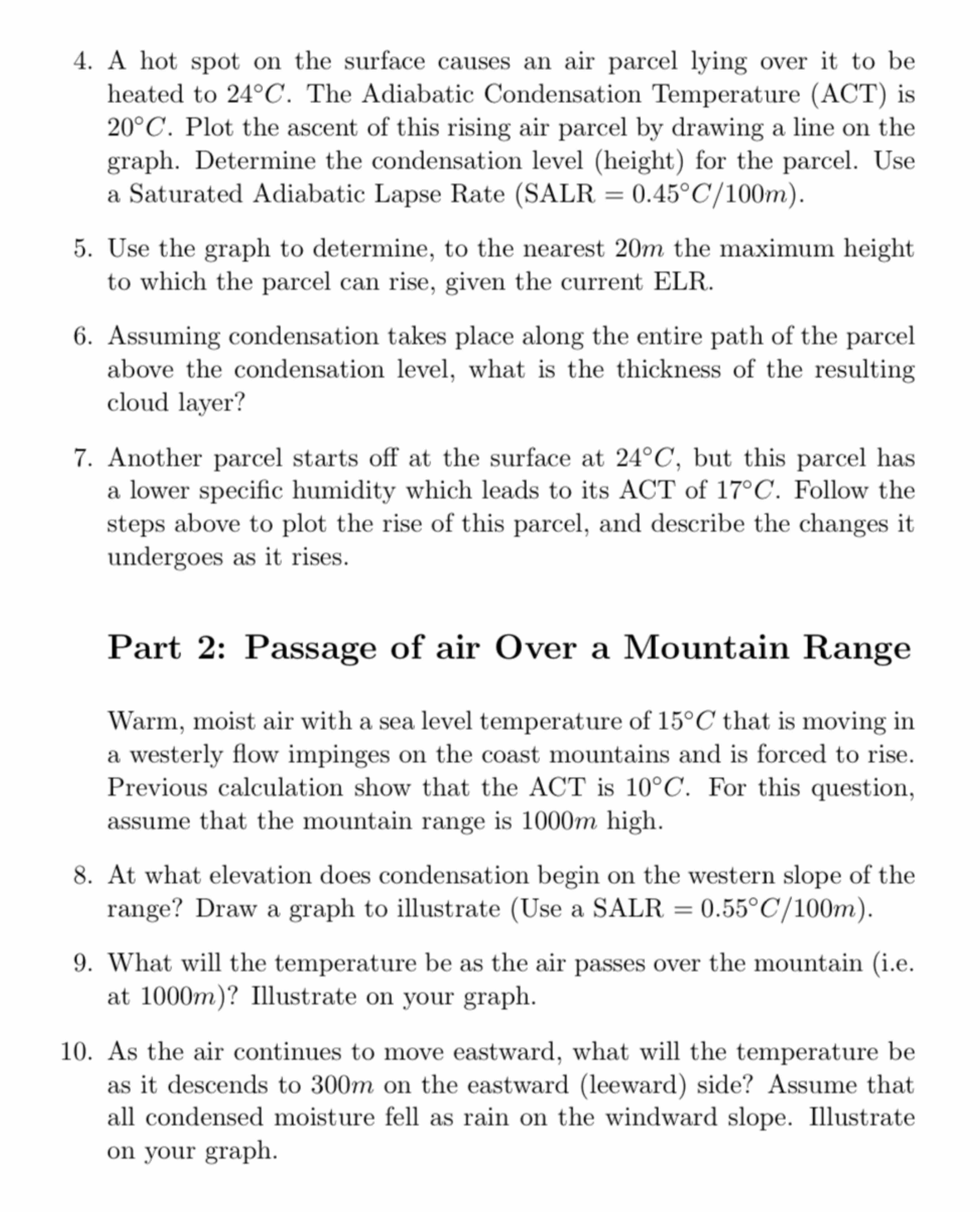 A hot spot on the surface causes an air parcel lying | Chegg.com