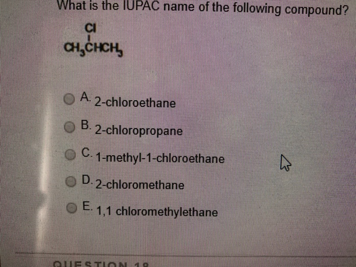 Solved What is the IUPAC name of the following compound? | Chegg.com