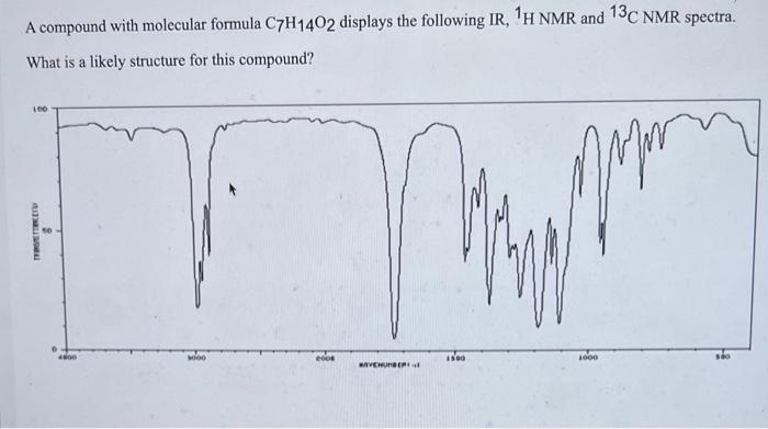Solved A compound with molecular formula C7H14O2 displays | Chegg.com