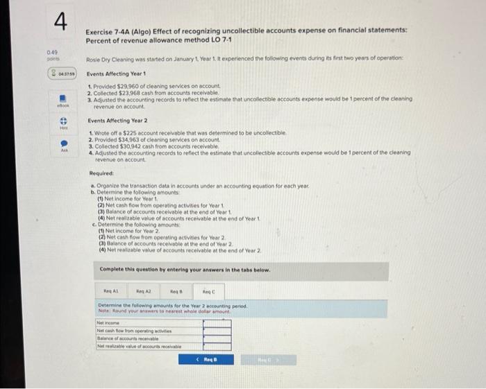 Solved Exercise 7-4A (Algo) Effect of recognizing | Chegg.com