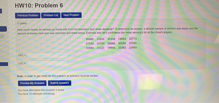 Solved HW10: Problem 6 Previous Problem Problem List Next | Chegg.com