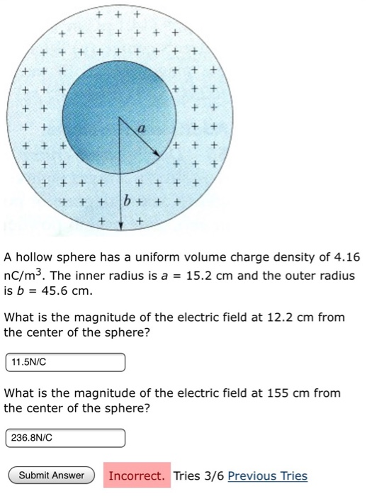 Solved A Hollow Sphere Has A Uniform Volume Charge Density Chegg solved-a-hollow-sphere-has-a-uniform-volume-charge-density-chegg