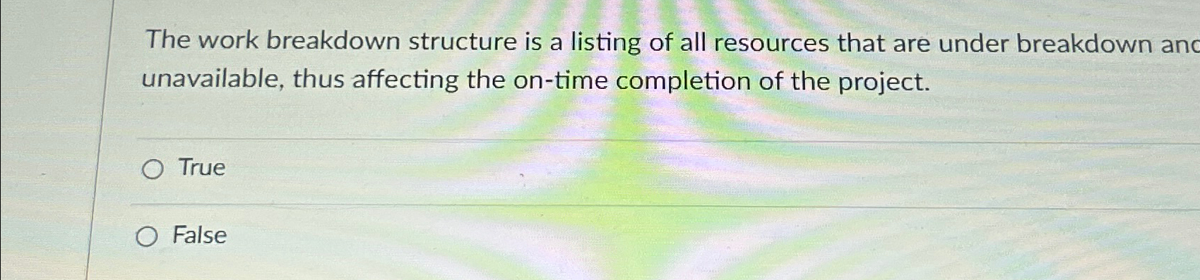 Solved The work breakdown structure is a listing of all | Chegg.com