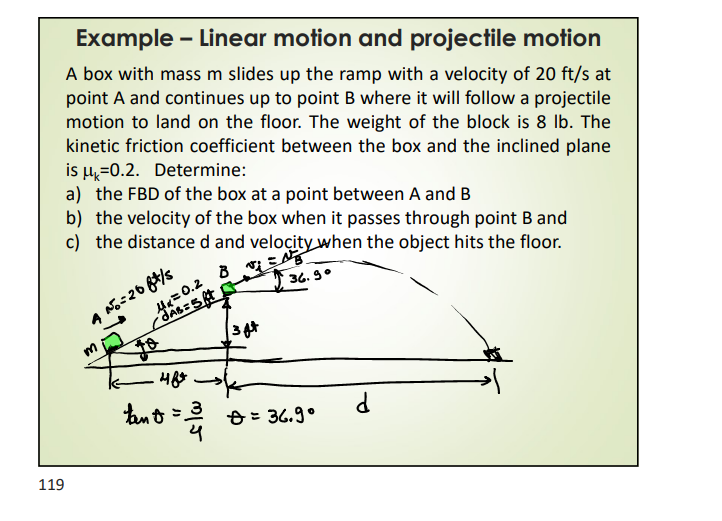 Solved Example - ﻿Linear motion and projectile motionA box | Chegg.com