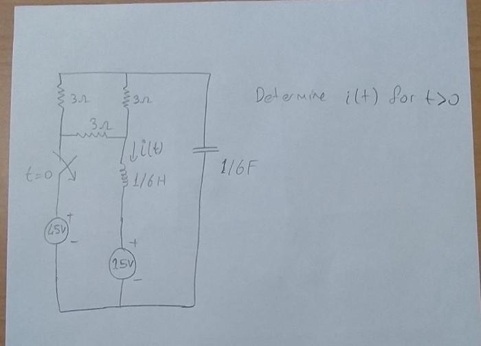 Solved desmine i(t) for t>0 | Chegg.com