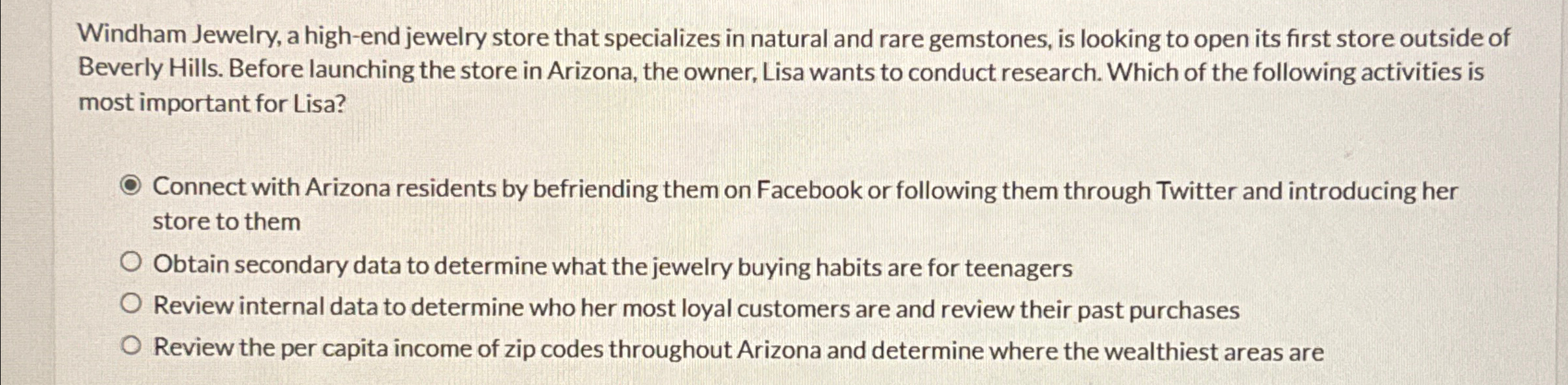 Solved Windham Jewelry, a high-end jewelry store that | Chegg.com