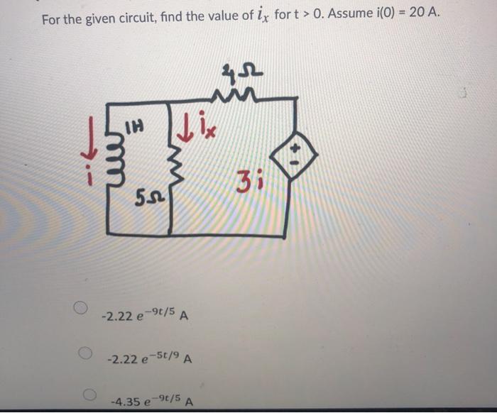 Solved For the circuit shown below, determine Vc(t) for t>0. | Chegg.com