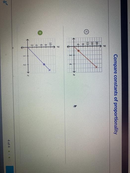 Solved Compare constants of proportionality Which | Chegg.com