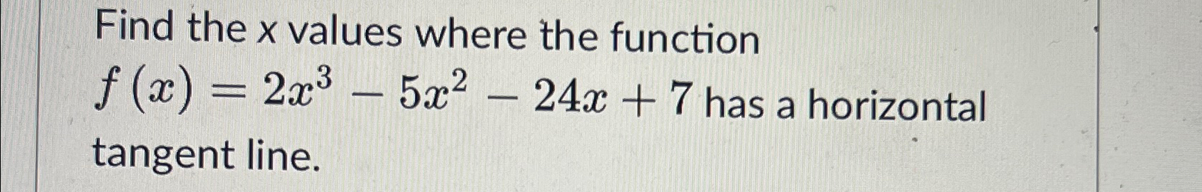 Solved Find the x ﻿values where the function | Chegg.com
