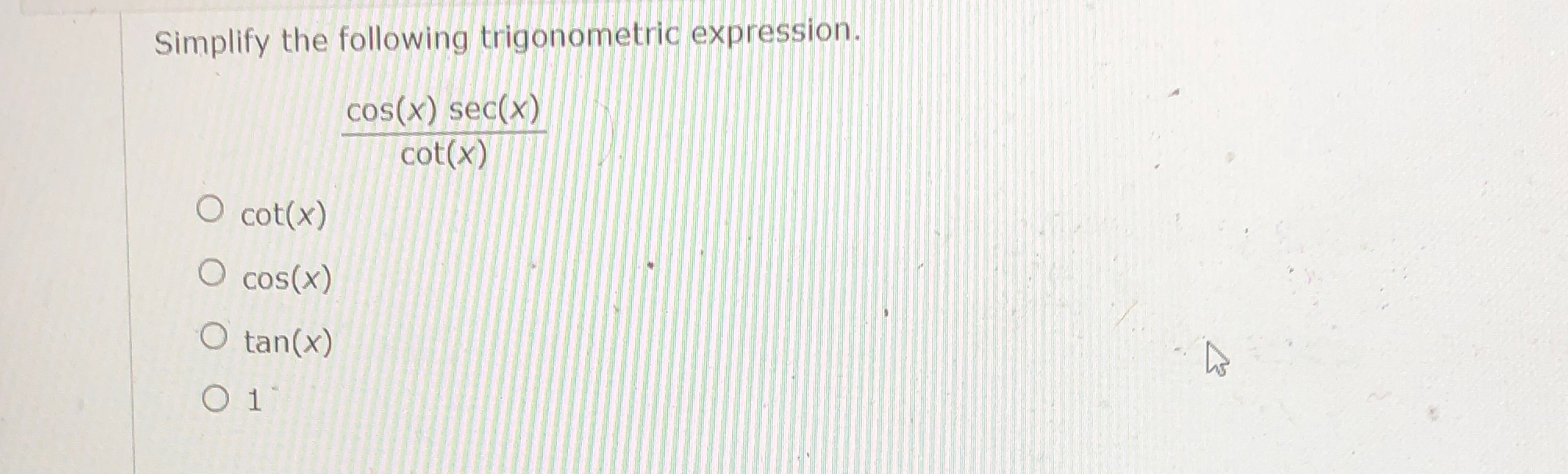 Solved Simplify the following trigonometric | Chegg.com