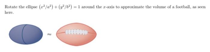 Solved Rotate the ellipse (x2/a2)+(y2/b2)=1 around the | Chegg.com