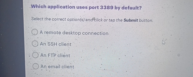 Solved Which application uses port 3389 ﻿by default?Select | Chegg.com