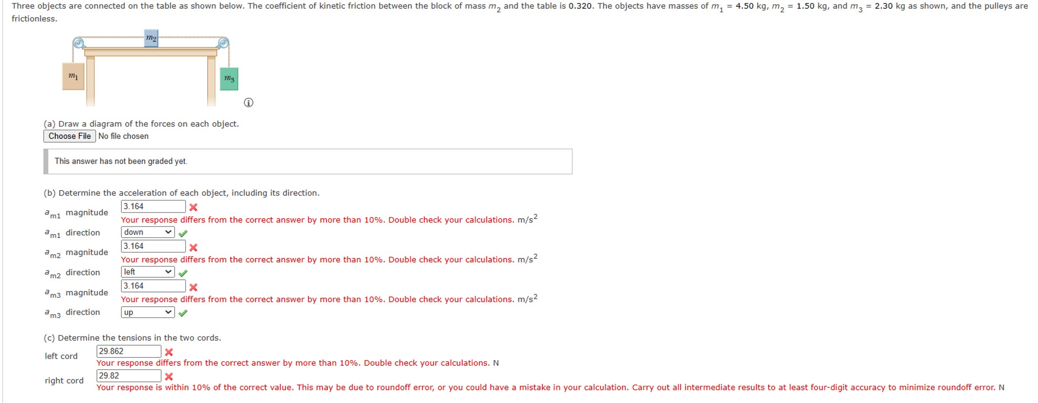 Solved solve the acceleration for m1 ﻿m2 ﻿and m3 | Chegg.com