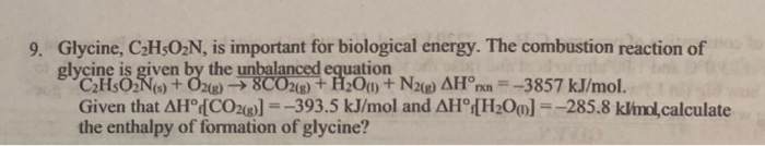 Solved Glycine, C 2 H 5 O 2 N , is important for biological | Chegg.com